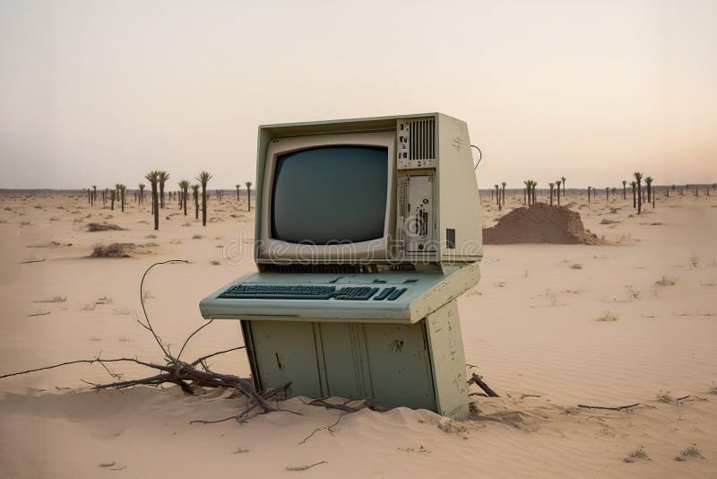 Old Abandoned Computer in the Desert, Technology of the Past ...