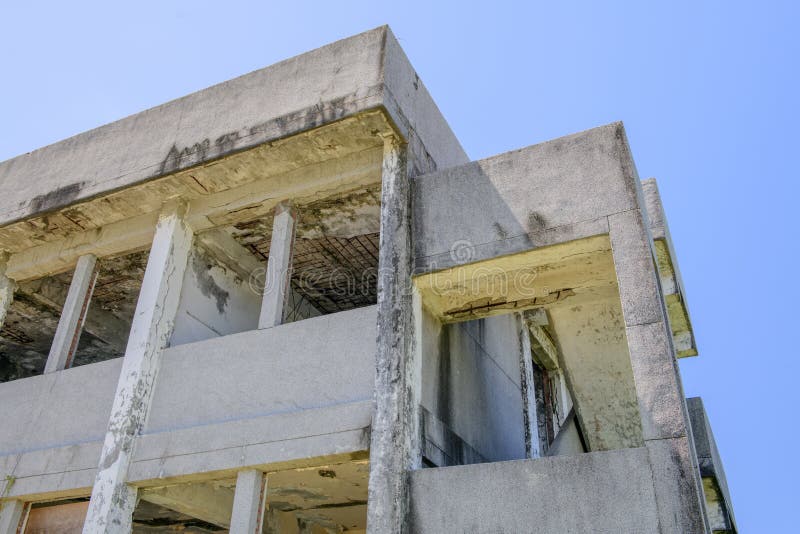 Old Abandoned Concrete Factory Structure Stock Photo - Image of ...