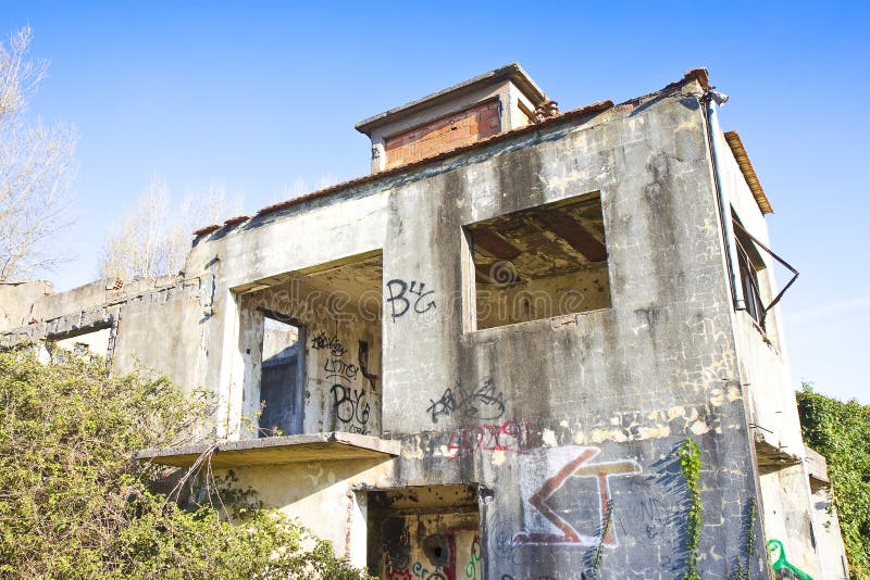 Old Abandoned Concrete Factory Stock Image - Image of abandoned, dirty ...