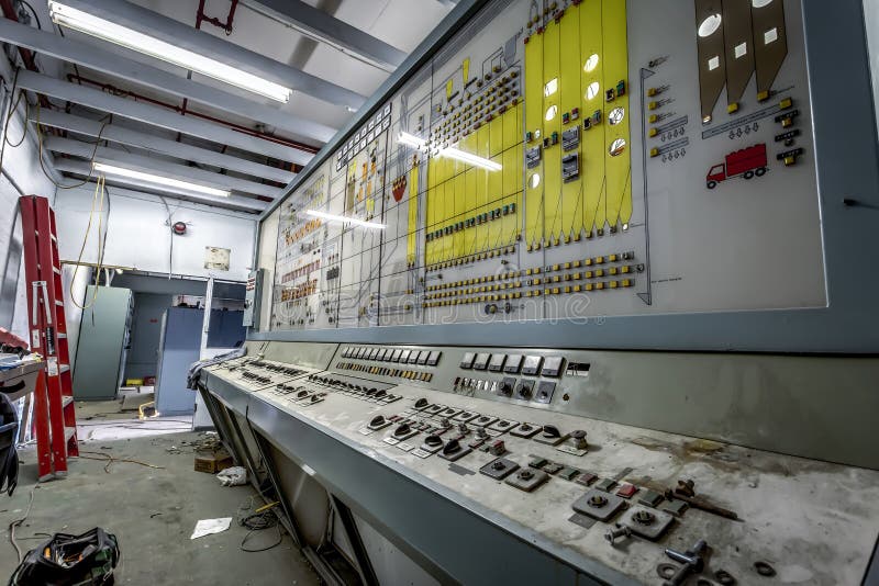 Old Abandoned Control Rooms from the 1900s Stock Image - Image of light ...