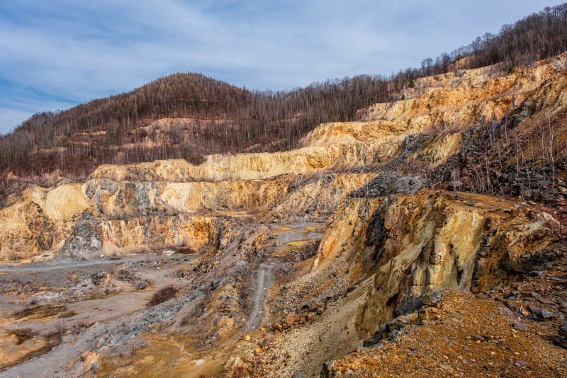 Old Abandoned Copper and Gold Surface Mine Stock Image - Image of ...