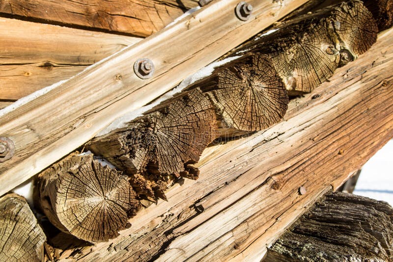 An Old, Abandoned Copper Mine Building in the Snowy Landscape Stock ...