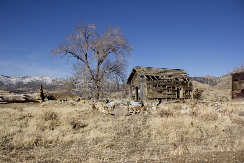 Old Abandoned Wooden Shack in Desert with Stormy Sky Stock Image ...