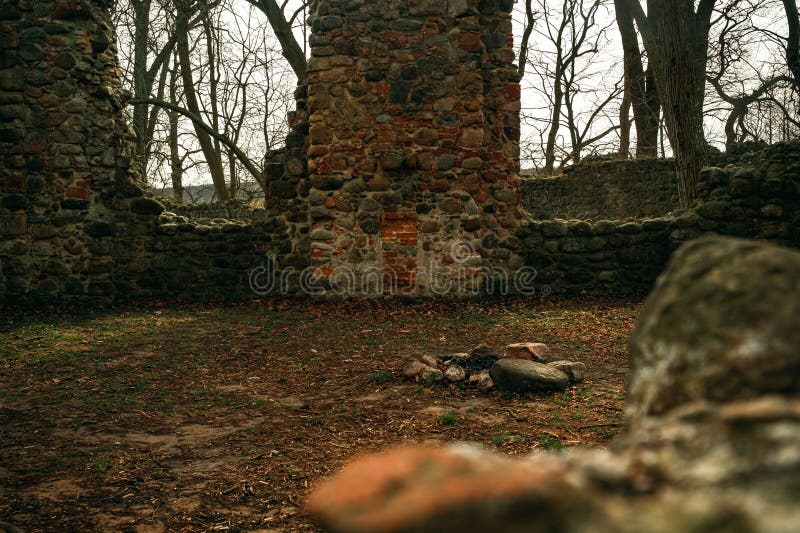 Campfire Pit of an Old Abandoned, Dilapidated Ruin from the 16th ...