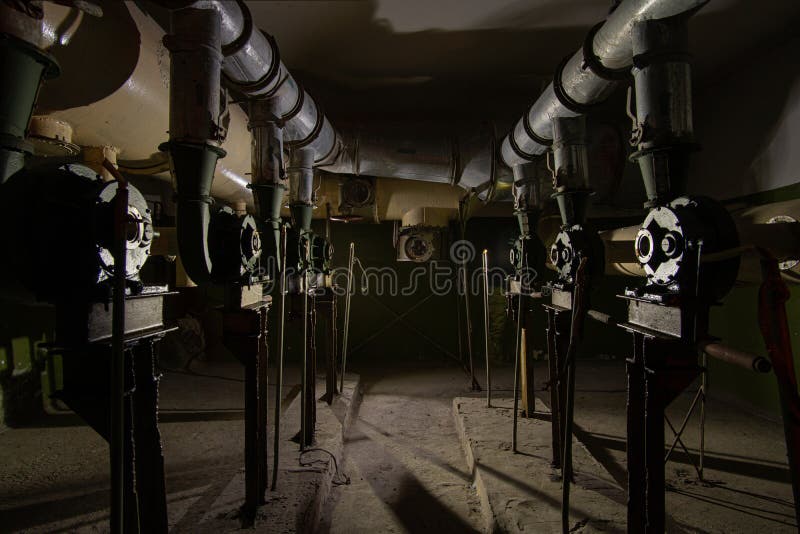 Old Abandoned Engine Room of the Ventilation System Stock Photo - Image ...