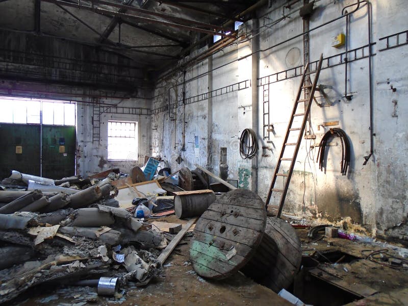 Old Abandoned Factory with Equipment Stock Photo - Image of heavy, dump ...
