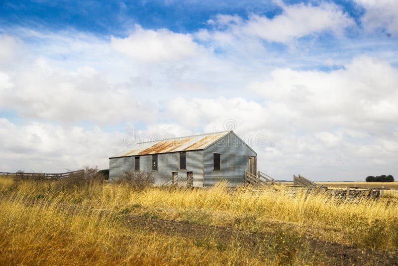 Old Abandoned Farm in Field. Australia, Victoria Stock Image - Image of ...