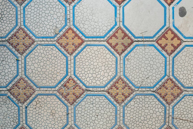 Old Abandoned Floor with Decorative Tiles of the 19th Century Stock ...