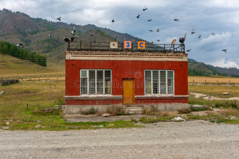 An Old and Abandoned Gas Station Building Stock Image - Image of rusty ...