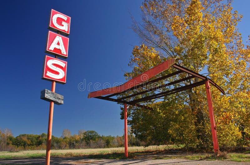 Old Abandoned Gas Station Rural Eastern Texas Stock Image - Image of ...