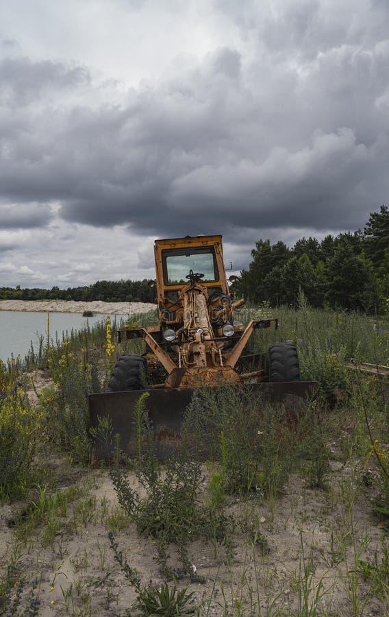 Old and Abandoned Heavy Construction Equipment Stock Photo - Image of ...
