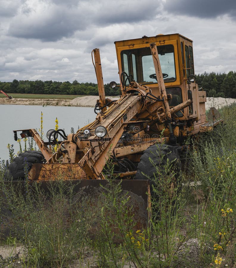 Old and Abandoned Heavy Construction Equipment Stock Image - Image of ...