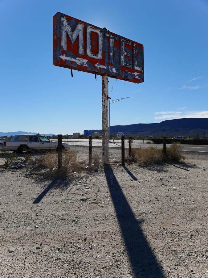 Old Highway Signs in the Nevada Desert Stock Image - Image of deserted ...
