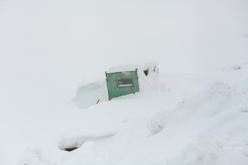 Old Abandoned House in Field of Snow Stock Image - Image of snow, view ...