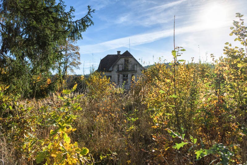 House on the plain stock photo. Image of massif, tree - 16258934