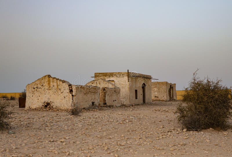 Old Abandoned Houses in the Desert Stock Image - Image of desert, walls ...