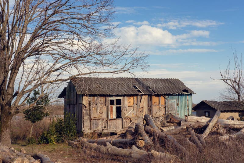 Old abandoned hut stock photo. Image of detail, background - 139410804