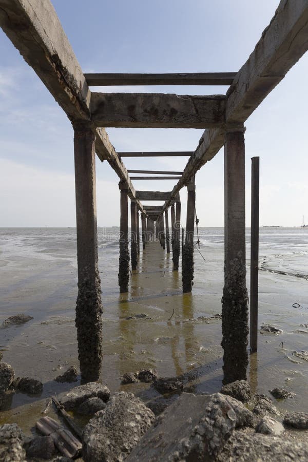 An old and abandoned jetty stock image. Image of facing - 84363149