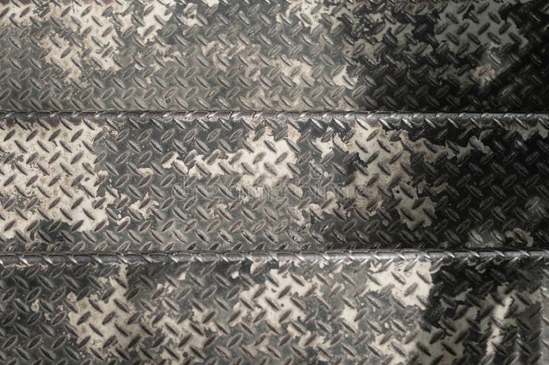 Old Abandoned Metal Anti-slip Steps, Top View Stock Photo - Image of ...