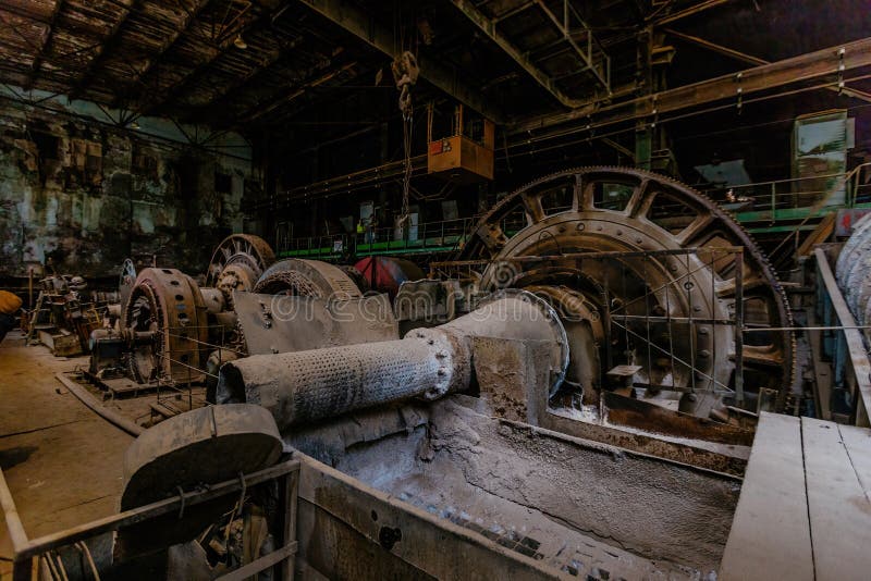 Old Abandoned Mining Processing Plant. Ore-dressing Treatment with ...