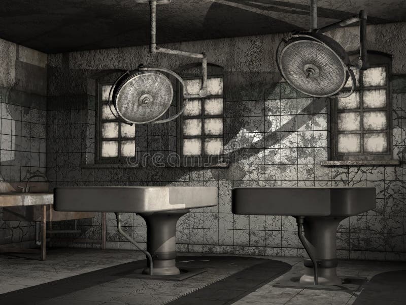 Old abandoned morgue stock illustration. Illustration of door - 30738037