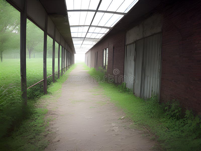 Old Abandoned Path in the Farm, Ai Generated Stock Illustration ...