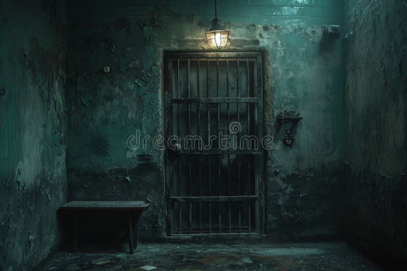 An Old Abandoned Prison. a Room with Bars Stock Image - Image of ...