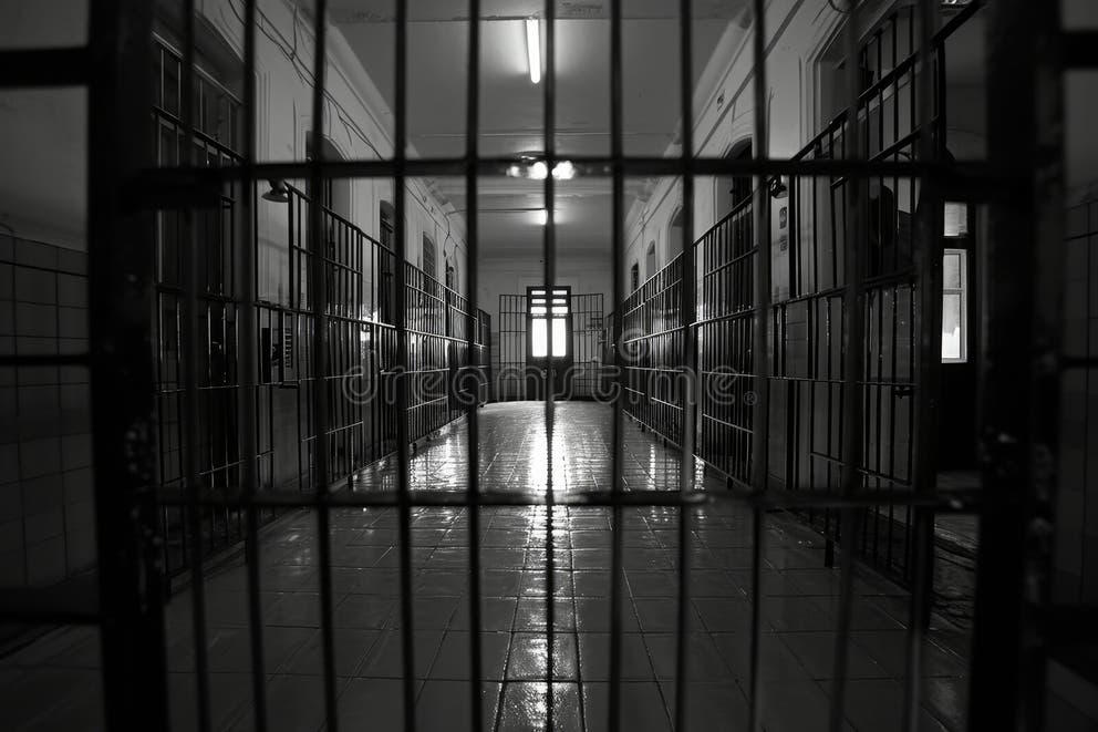 An Old Abandoned Prison. a Room with Bars Stock Photo - Image of escape ...
