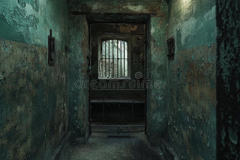 An Old Abandoned Prison. a Room with Bars Stock Photo - Image of prison ...