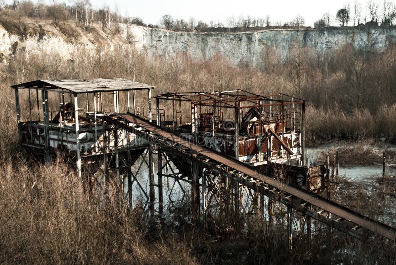 Old Abandoned Quarry, Rusty Ramp Stock Image - Image of grunge, quarry ...