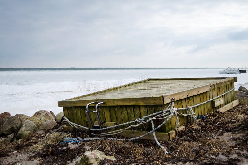 Abandoned Log Raft by Grassy Pond, Summer Day Stock Photo - Image of ...