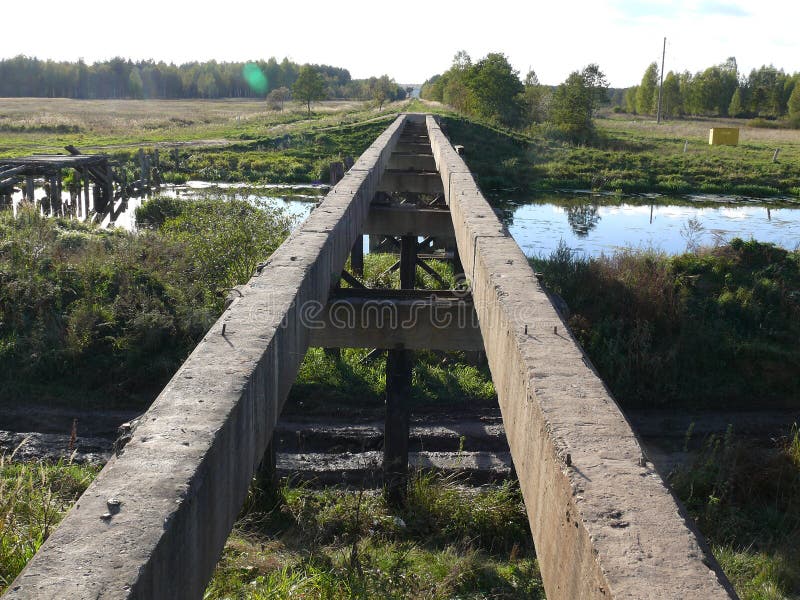 Old Abandoned Railway Bridge Over the River Stock Image - Image of ...