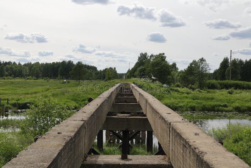 Old Abandoned Railway Bridge Over the River Stock Photo - Image of ...