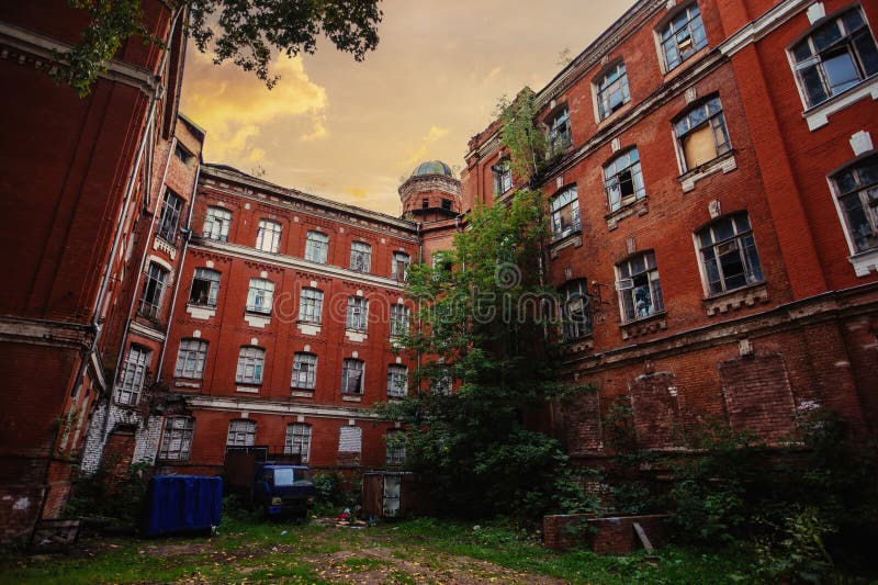 Old Abandoned Red Brick Building. Morozov Barracks, Tver Stock Image ...