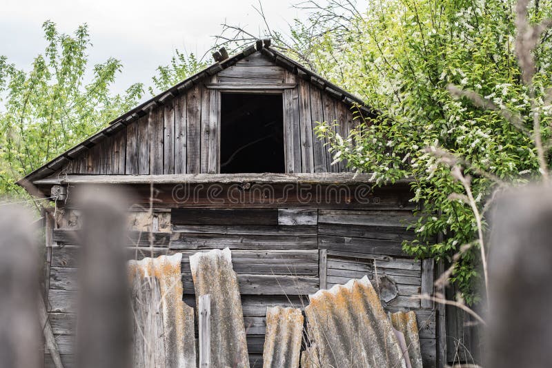 Old Abandoned Rotting House in the Village Stock Image - Image of attic ...