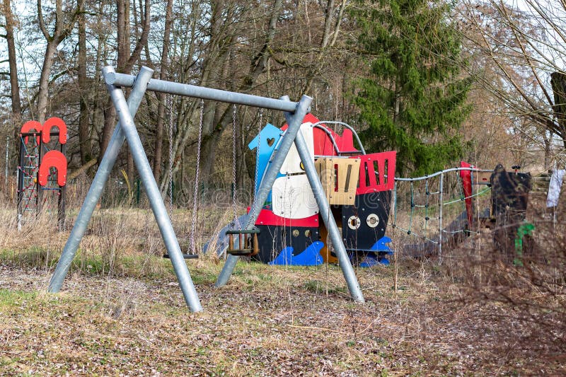 Old Abandoned Run-down Playground Stock Image - Image of flower, person ...