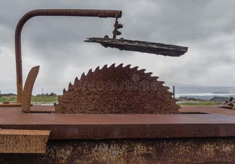 A rusty rip saw stock image. Image of abandoned, architecture - 119440135