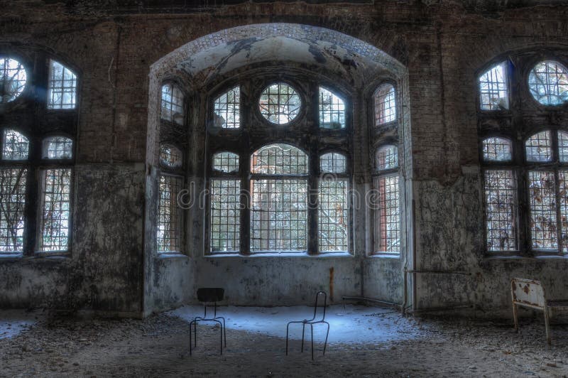 Old Abandoned Sanatorium in Beelitz Stock Image - Image of grimy, light ...