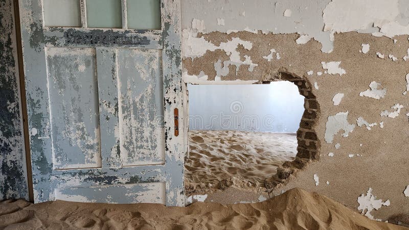Old, Abandoned Sand-filled Building in the Desert. Kolmanskop, Namibia ...