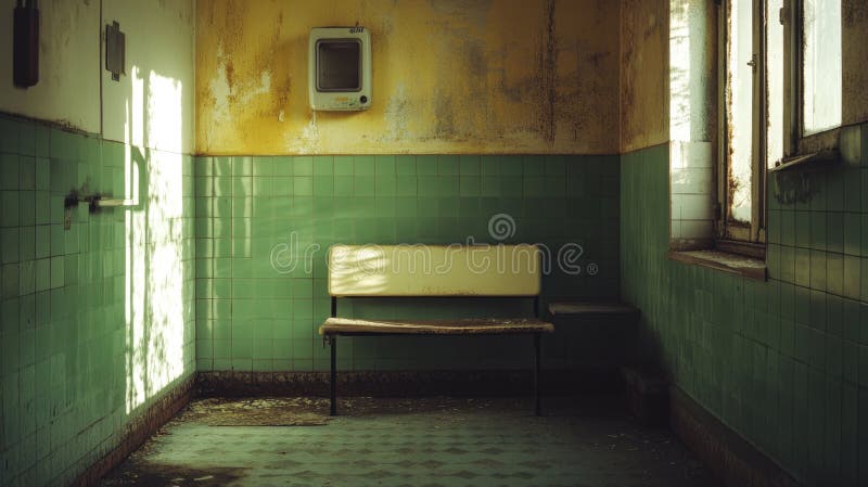 Old Abandoned School Bathroom Stock Image - Image of disused, generated ...