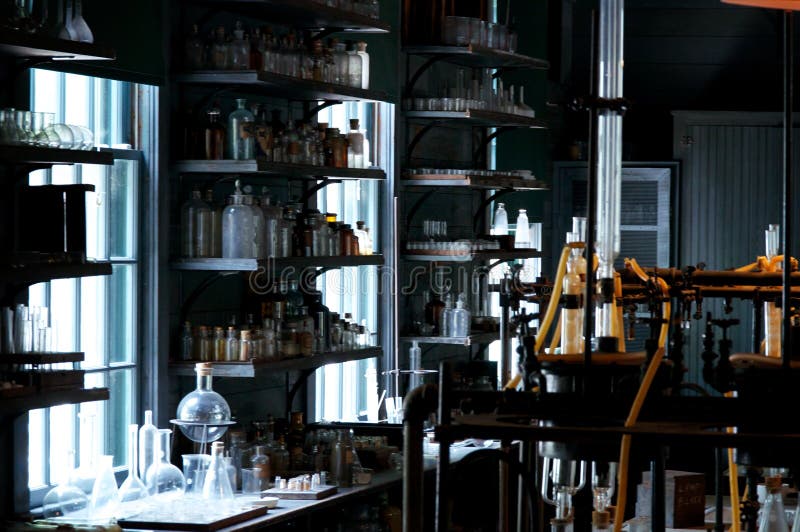 Old Abandoned Science Laboratory Stock Image - Image of beakers, relic ...