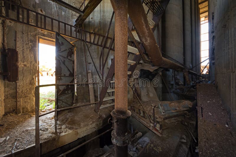 Old, Abandoned Silo Building Interior Stock Photo - Image of silos ...