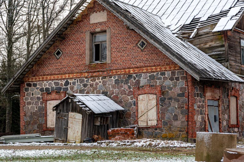 Old, Abandoned Stone Building and Various House Details Stock Photo ...