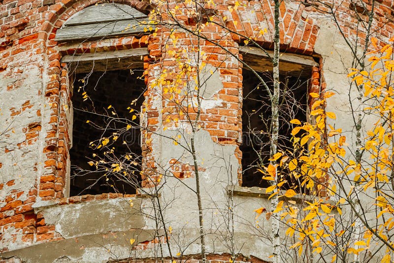 Old Abandoned Stone House in the Autumn Forest. the Ruins of Ancient ...