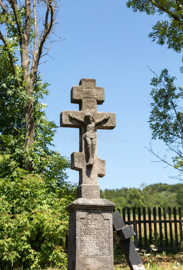 Old, Abandoned Stony Orthodox Crosses Editorial Stock Photo - Image of ...