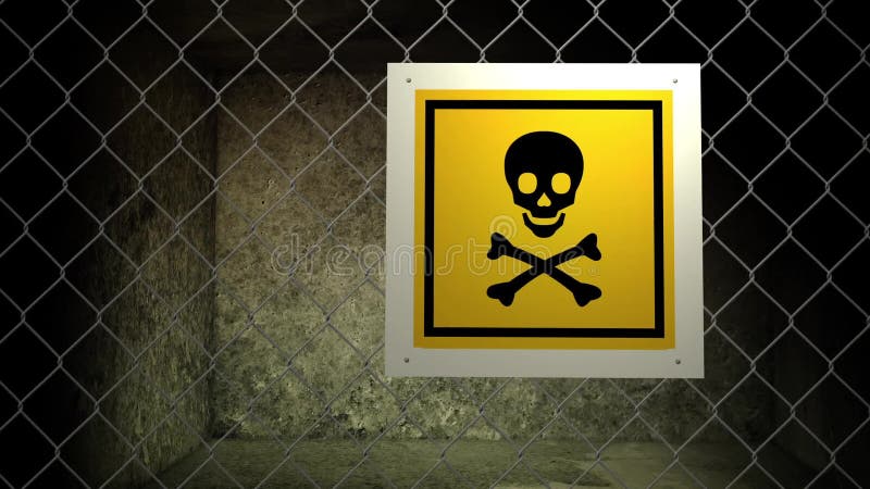 Warning Sign about the Danger of Electricity. Sign on the Fence of the ...