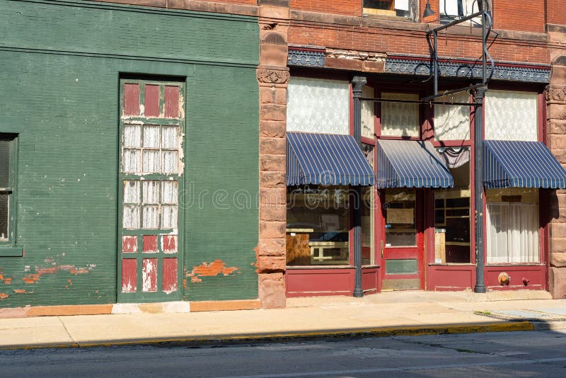 Abandoned storefronts stock photo. Image of door, color - 241048488