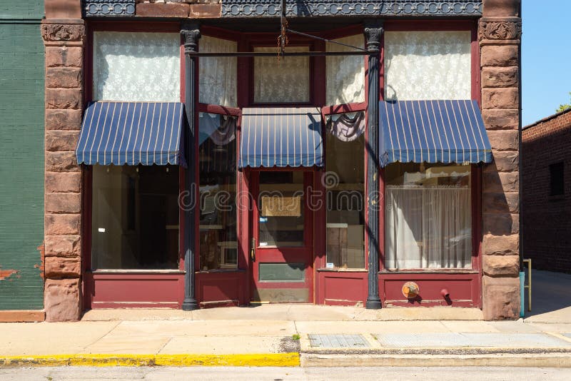 Abandoned storefronts stock photo. Image of blue, sidewalk - 241048556
