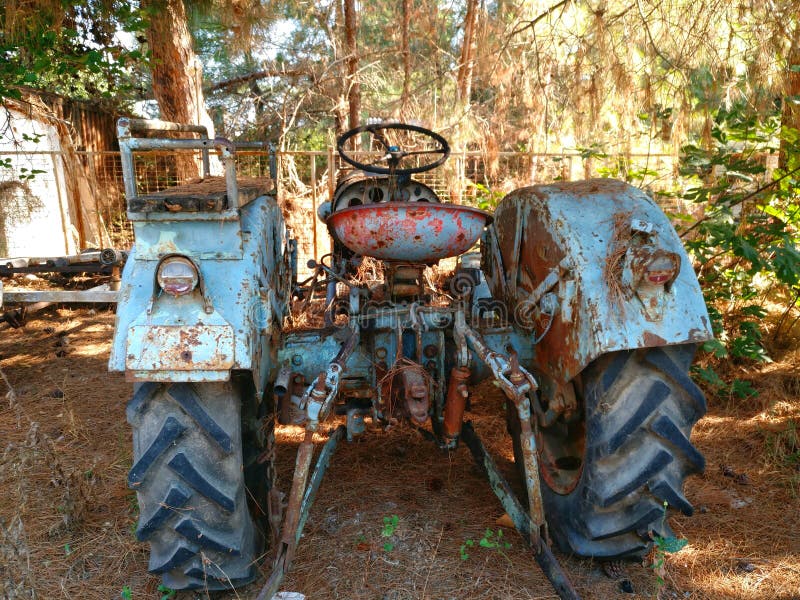 Tractor,back View of Old Tractor, Top View of Old Tractor in Farm Stock ...