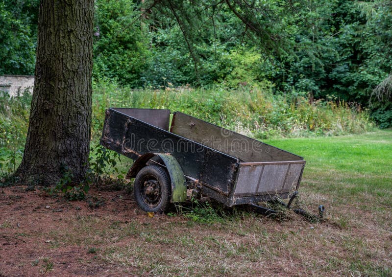 Abandoned Trailer Under a Tree Stock Photo - Image of transportation ...